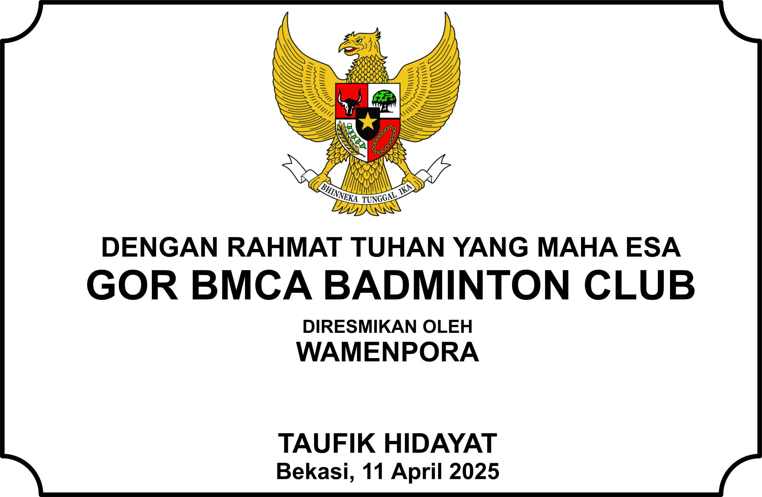 Bismillah, Peresmian GOR BMCA Academy - BMCA BADMINTON ACADEMY